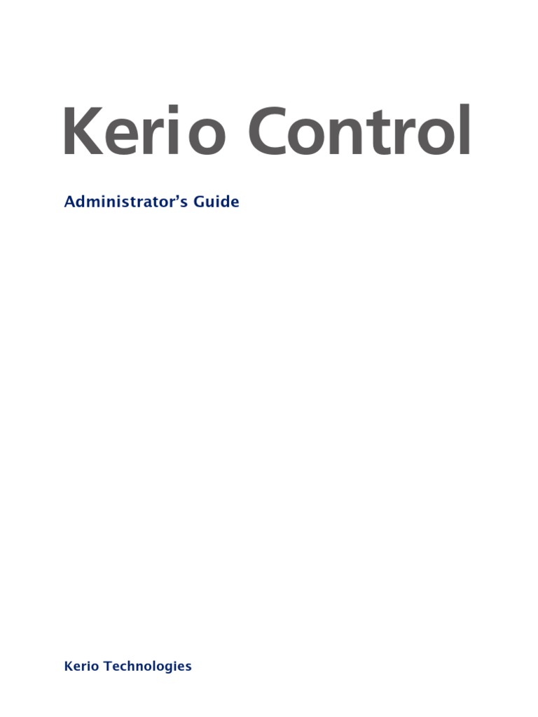 Kerio Control Adminguide en 7.3.1 4142 PDF | PDF | Installation (Computer Programs) | Computer ...