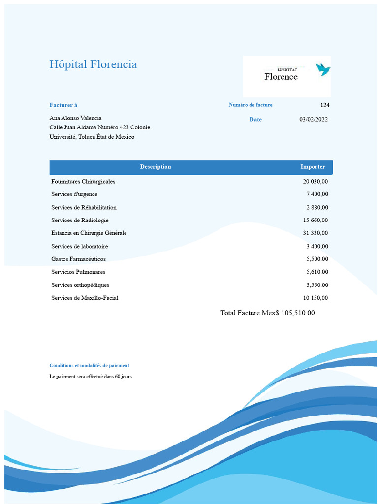 Facture Hôpital Florencia - Services Médicaux | PDF