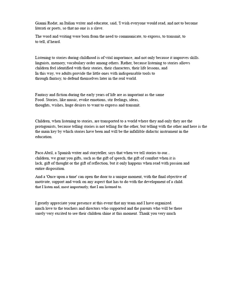 storytelling speech | PDF