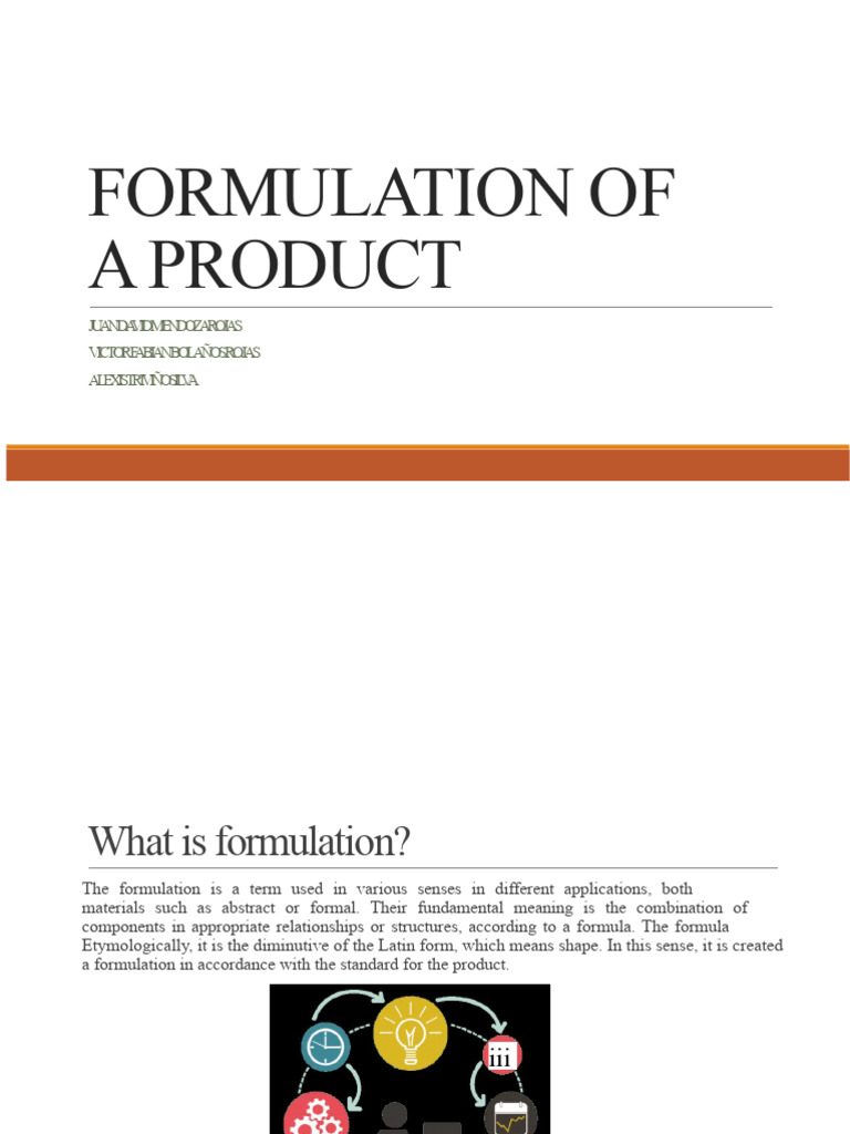 Formulation of A Product | PDF | Market (Economics) | Foods