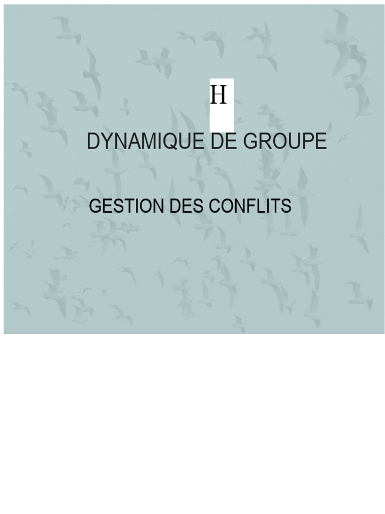 Gestion des Conflits en Dynamique de Groupe | PDF | Résolution de ...