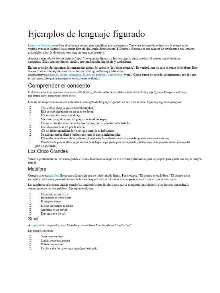 Tipos de Lenguaje Figurativo Explicados | PDF