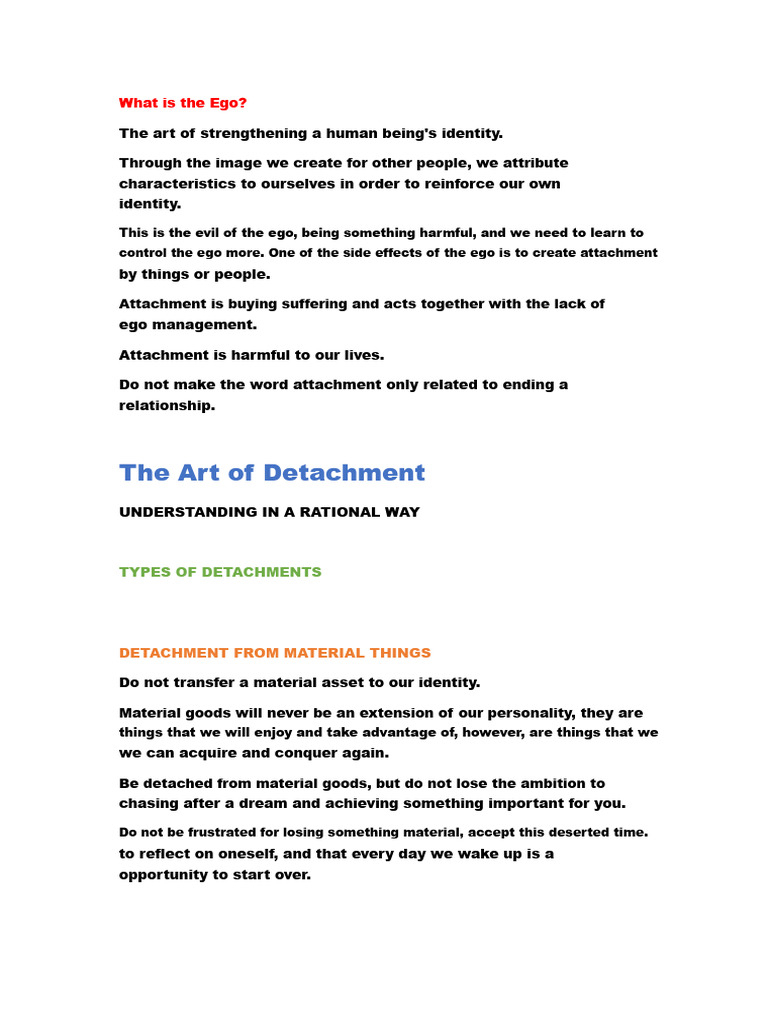 The Art of Detachment | PDF | Identity (Social Science) | Psychological ...