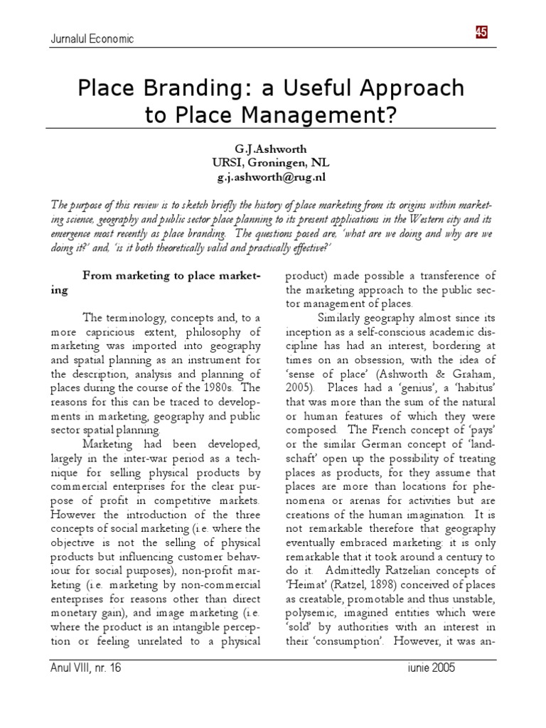 Place Branding | Download Free PDF | Brand | Geography