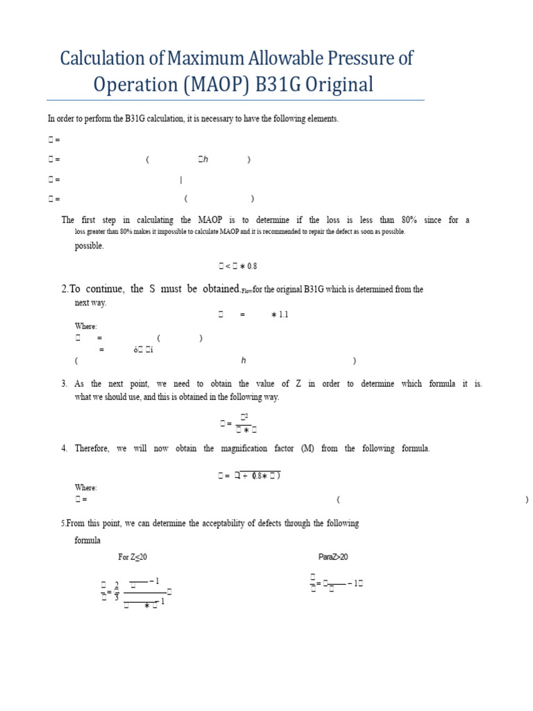 Calculation of Maximum Permissible Operating Pressure.pdf | PDF ...