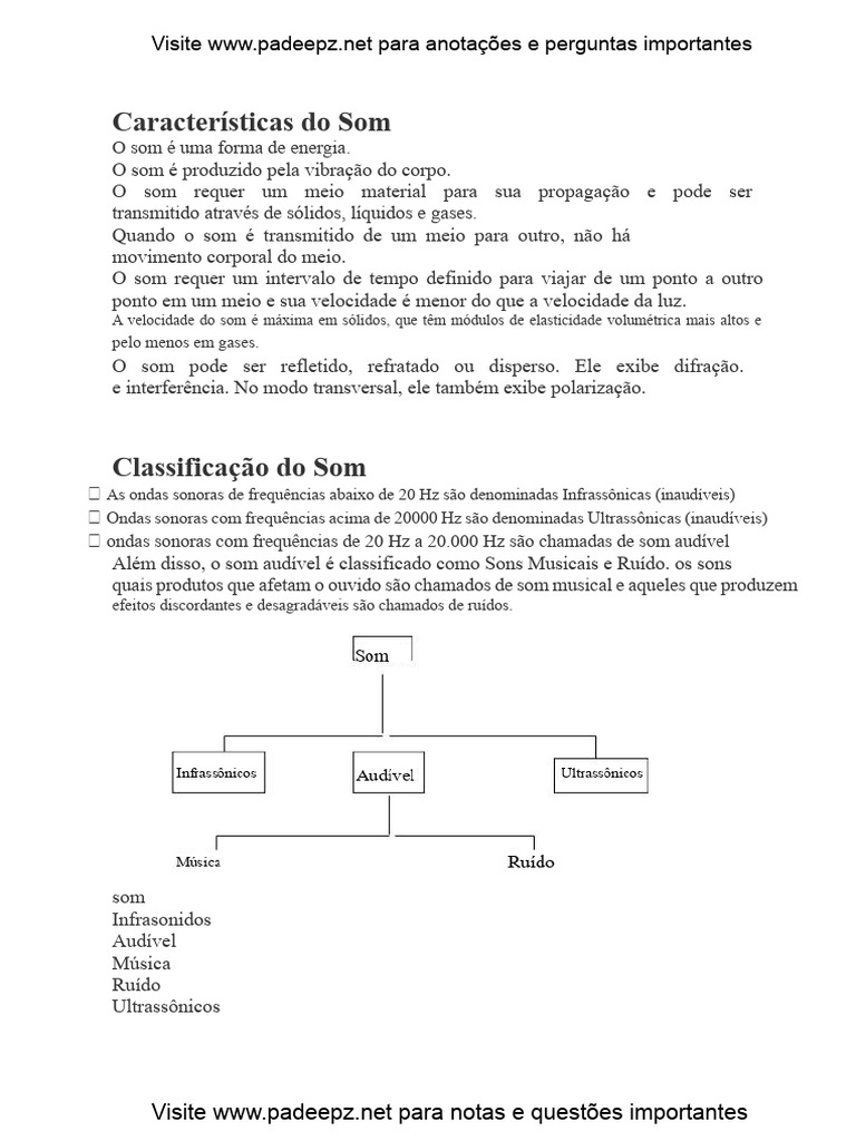 Características e Classificação do Som | PDF | Som | Decibel