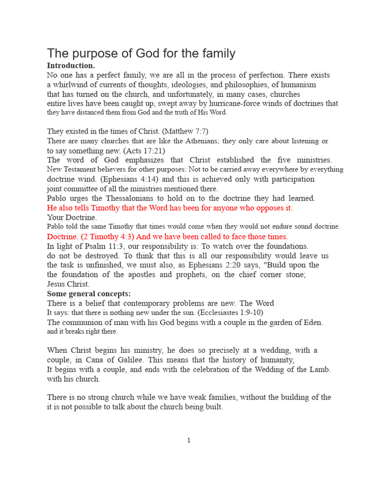 God's Purpose for Family in Faith | PDF | Book Of Genesis | Book Of Exodus