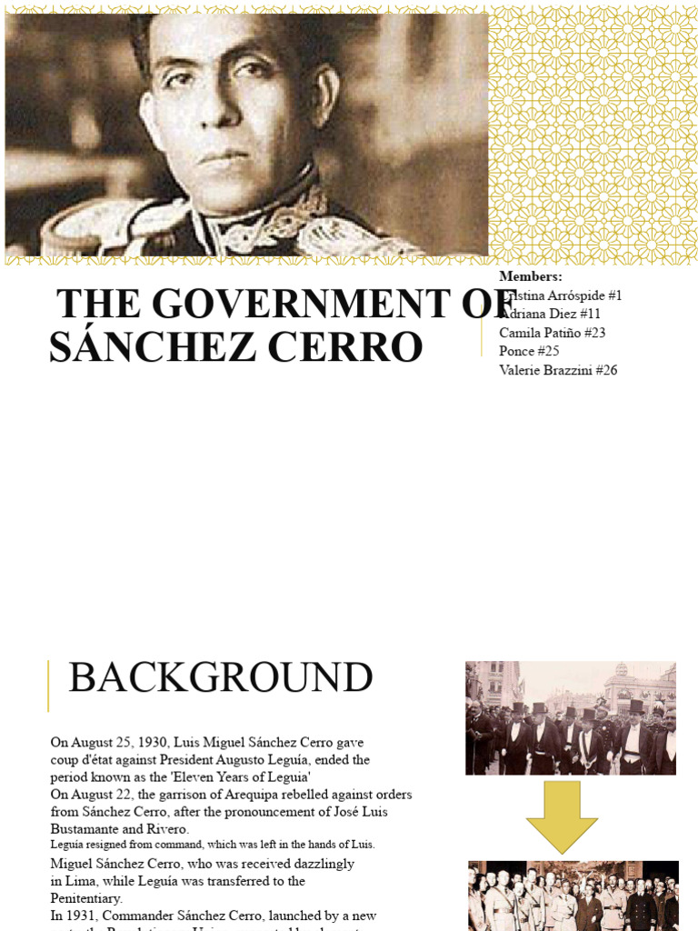 Sánchez Cerro's Government Overview | PDF | Peru | Government