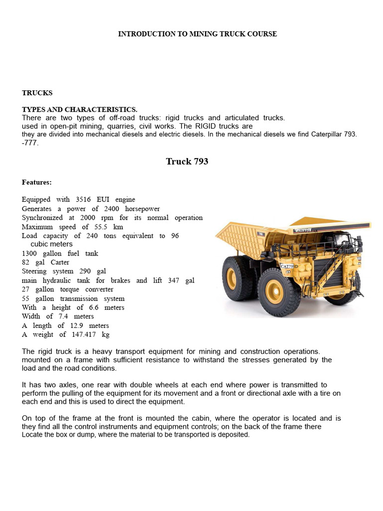 introduction cat 793 -1.doc | PDF | Internal Combustion Engine | Diesel ...