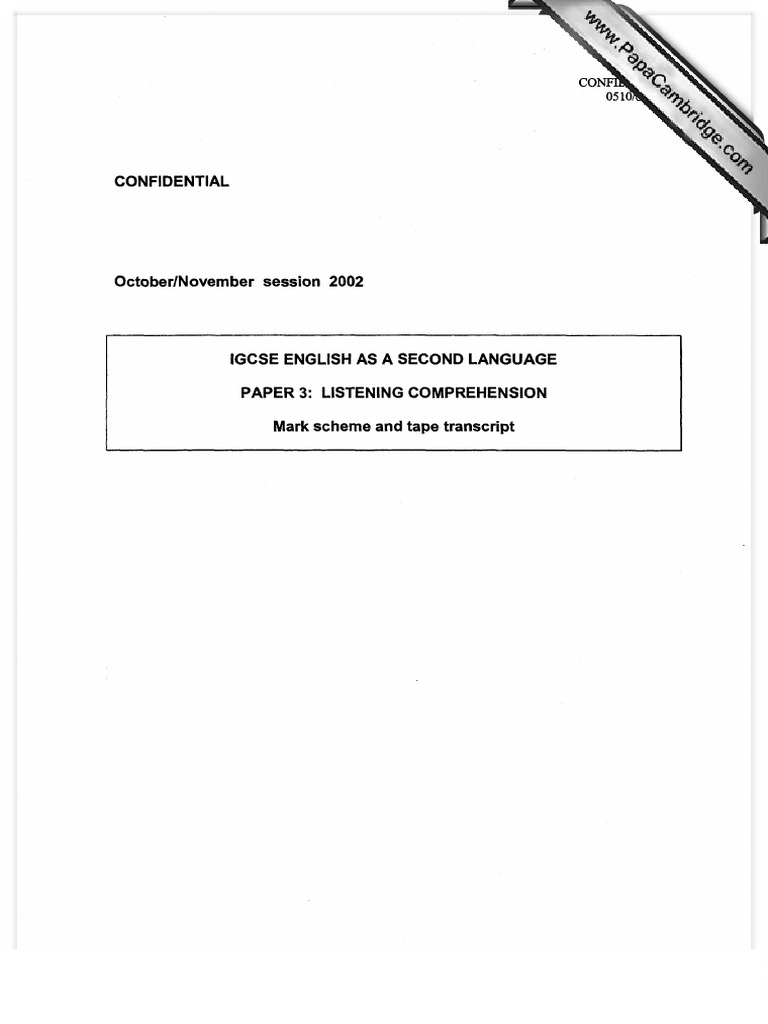 Esl 2nov 2002 Paper 3 Ms | PDF