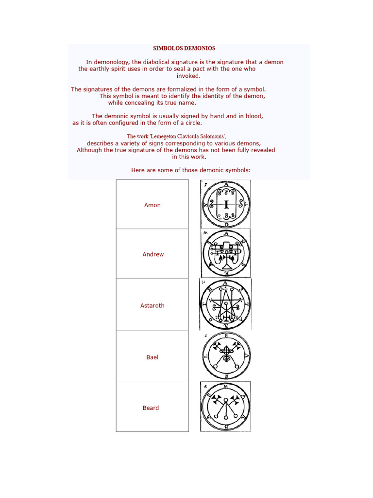 Demonic Symbols | PDF