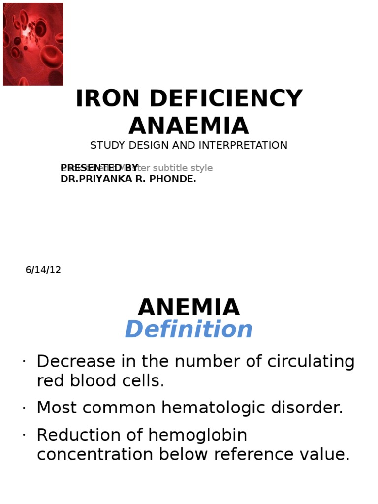 Iron Deficiency Anemia Study Design | PDF | Anemia | Clinical Medicine