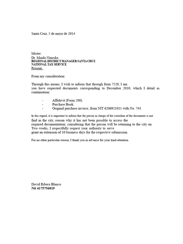Request for Document Submission Extension | PDF