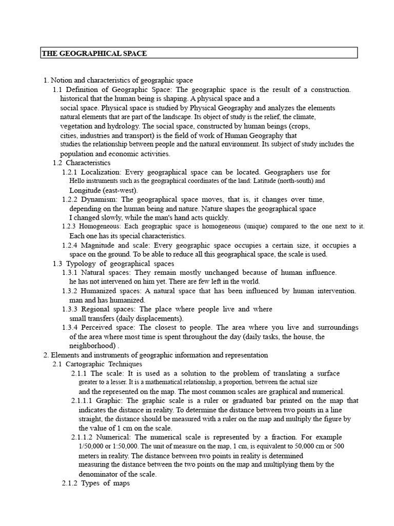 Topic 1 The geographic space | PDF | Geography | Longitude