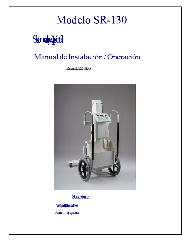 Manual SR-130: Instalación y Operación | PDF | Tornillo | Rayo X