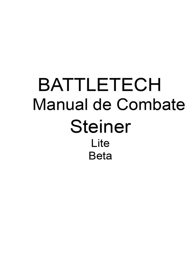 Manual de Combate Steiner en BATTLETECH | PDF | Infantería | Batallón