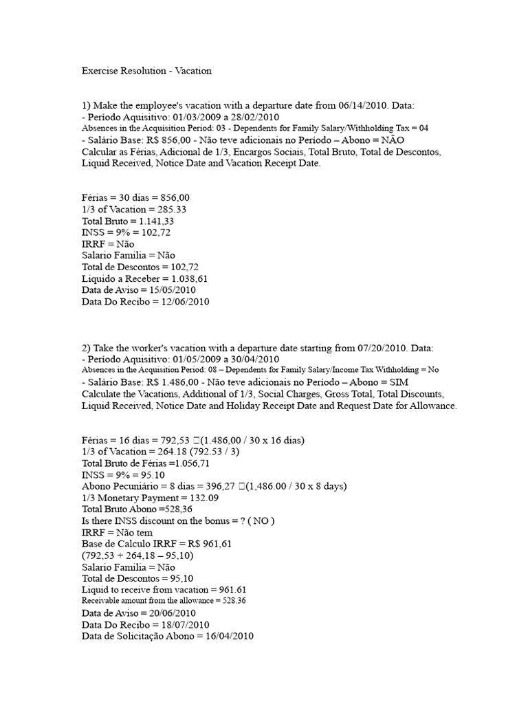 Exercise Resolution Holidays.doc | PDF | Public Finance | Economies