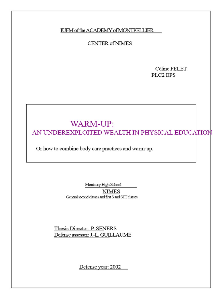 The warm-up | PDF | Pelvis | Knowledge