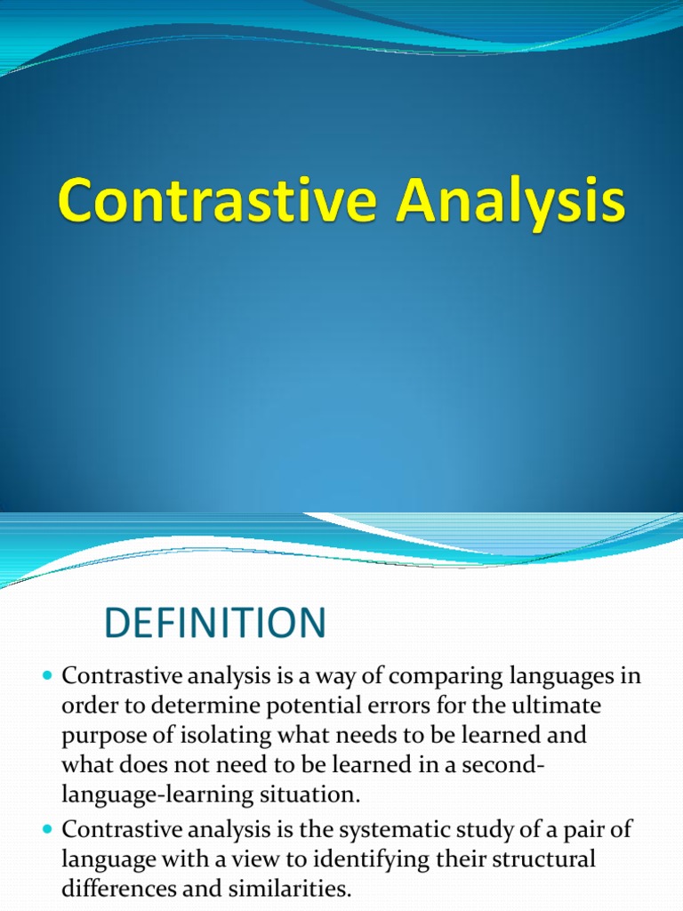 Contrastive Analysis | PDF | Neuropsychology | Cognitive Science