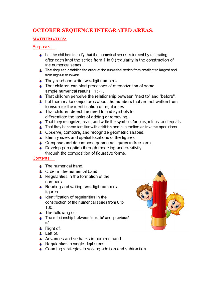 October Sequence: Math and Language Activities | PDF