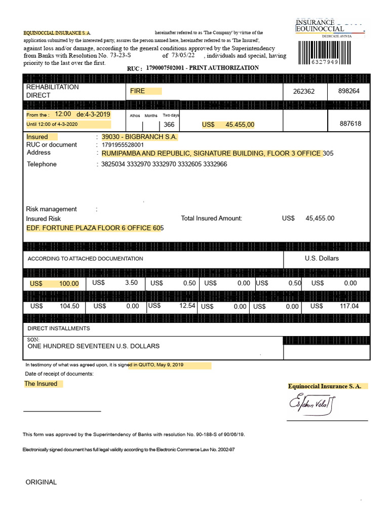 Fire Policy 09_09_2020 P. Insurance.pdf | PDF | Insurance | Deductible
