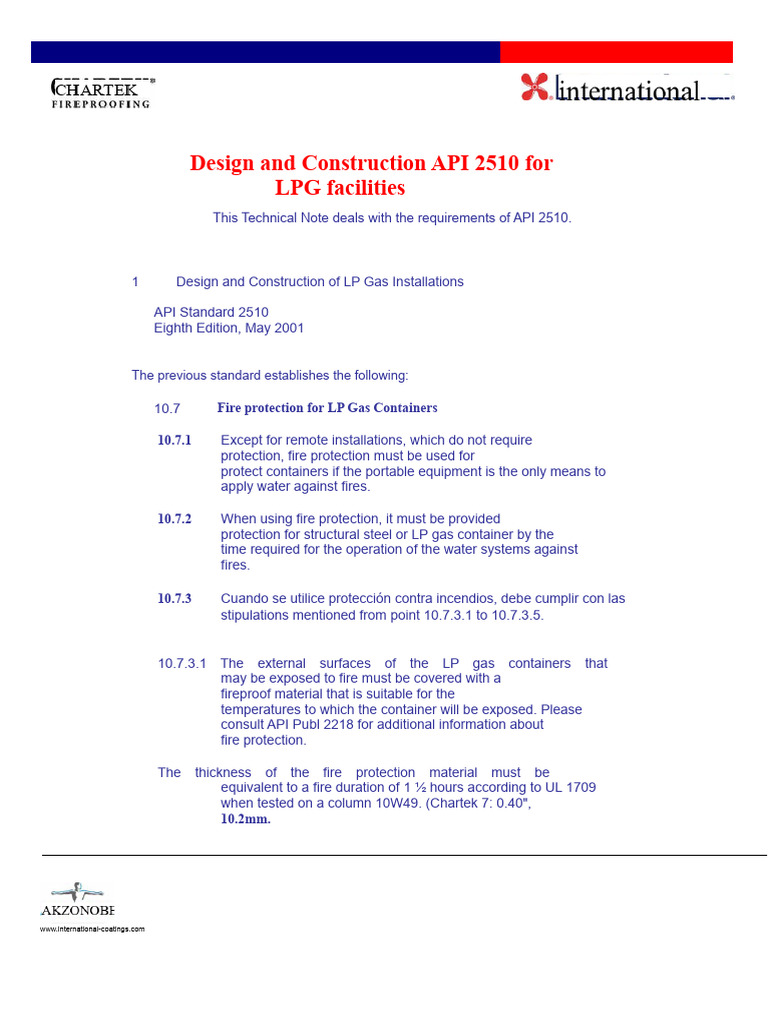 Design and Construction API 2510 for LPG installations | PDF ...