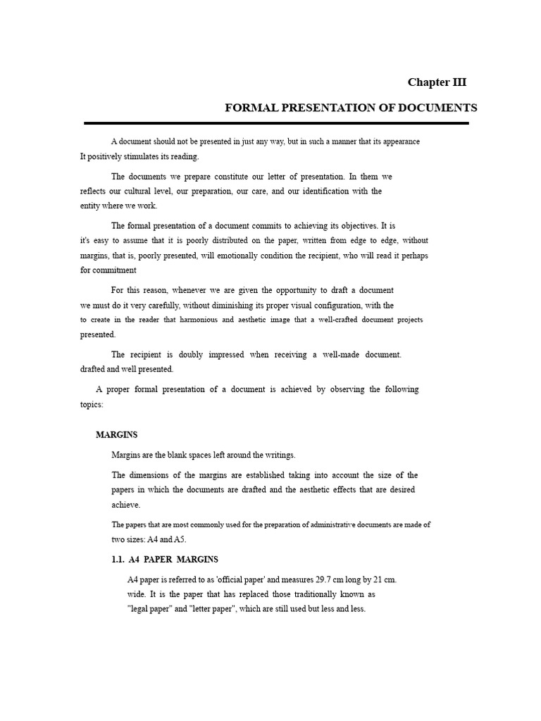 Class 1 Formal Presentation of Documents | PDF | Punctuation | Paragraph