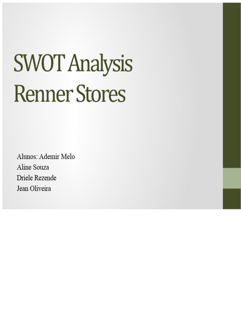 SWOT Analysis of Renner Stores | PDF | Retail | Risk