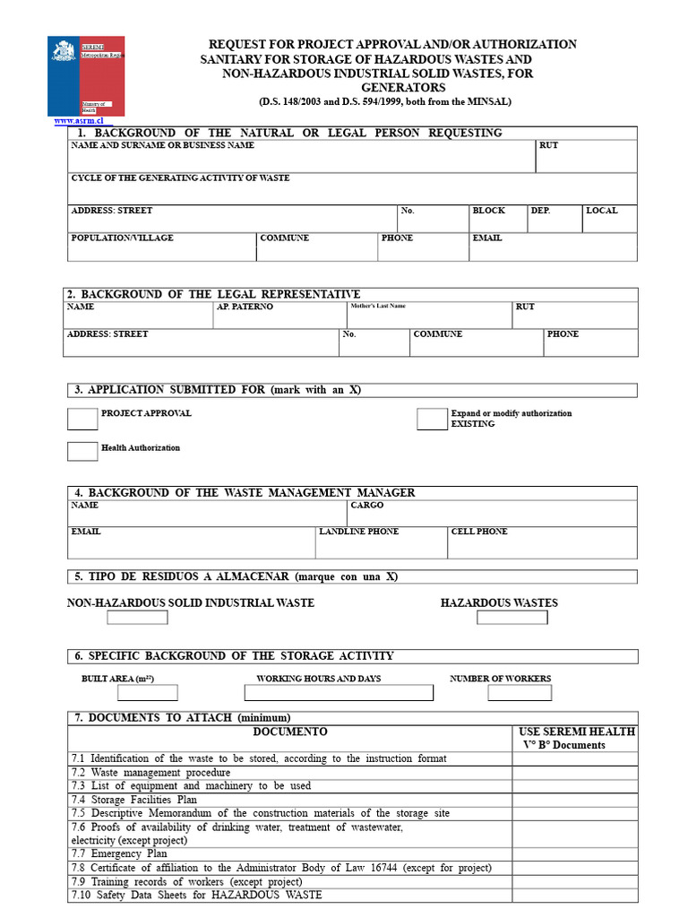 Hazardous Waste Storage Approval Request | PDF | Waste | Pollution