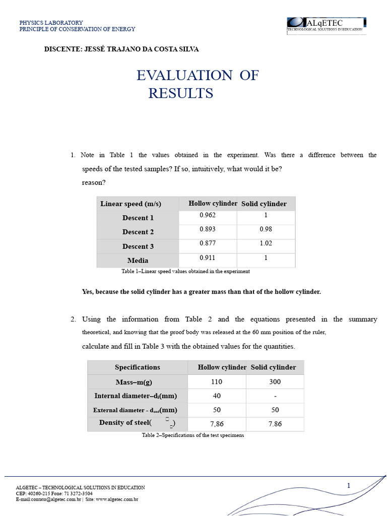 Conservation of Energy in Physics Lab | PDF | Potential Energy ...