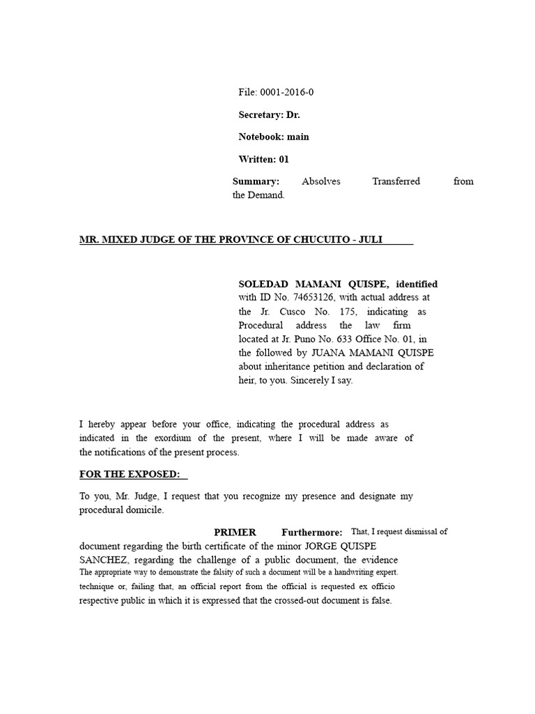 ANSWER TO THE INHERITANCE CLAIM PETITION | PDF | Inheritance | Annulment