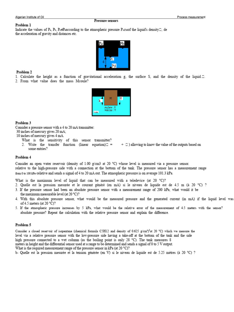 pressure problem.pdf | PDF | Pressure | Pressure Measurement