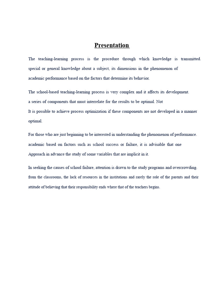 Teaching-Learning Process Report | PDF | Knowledge | Learning