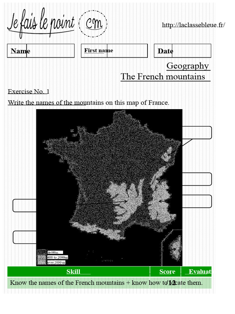 The French Mountains CM 1 | PDF | Mountains | Physical Geography
