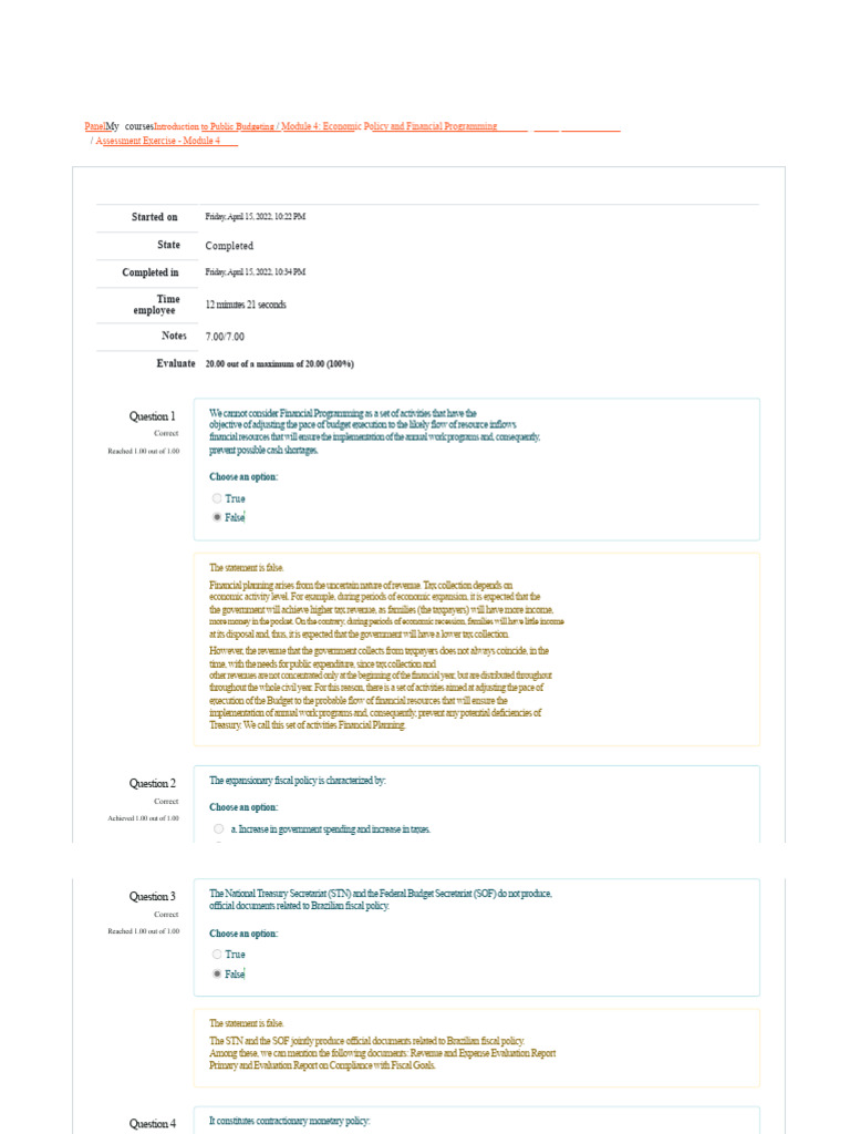 Introduction to Public Budget - Evaluative Exercise - Module 4 | PDF ...