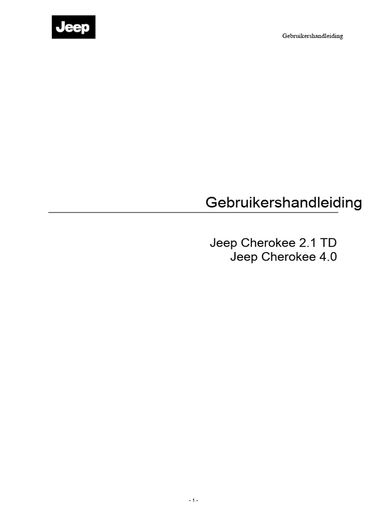 Jeep - Cherokee XJ 1989 Handleiding | PDF