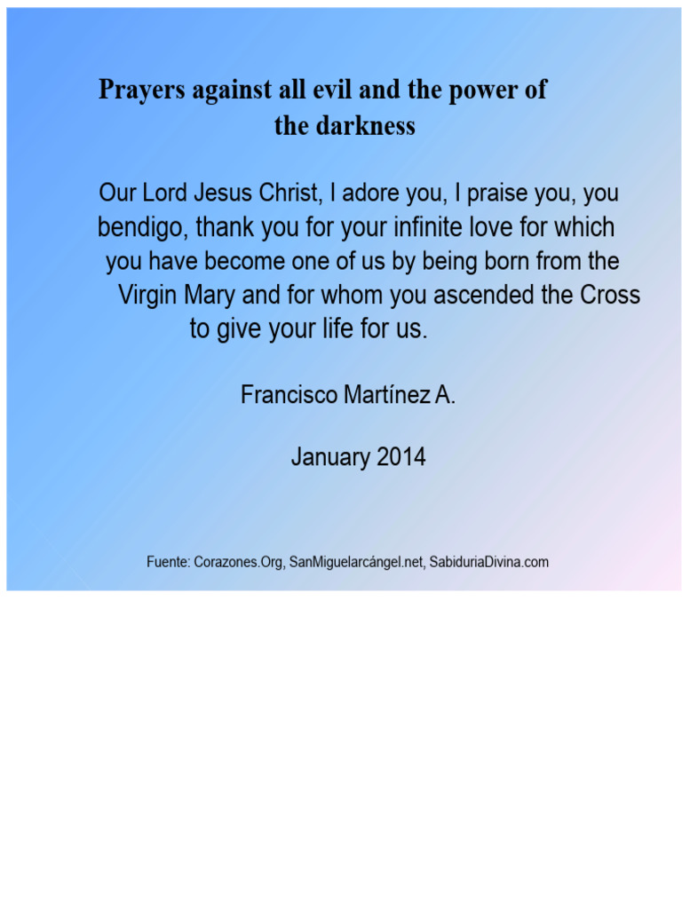 Prayers for Protection Against Evil | PDF | Michael (Archangel) | Jesus