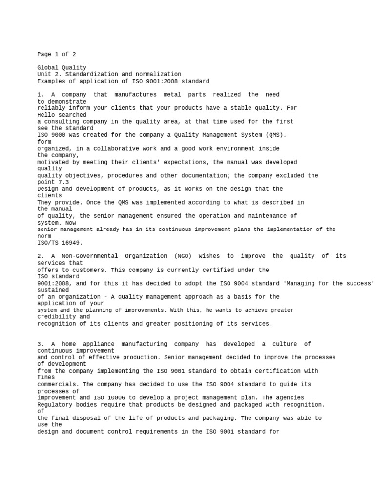 227519532 4 Examples of Application of ISO 9001 and 14001 Standards 2 ...
