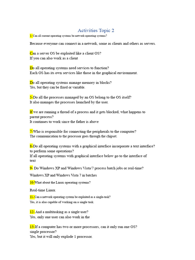 Topic 2 activity 1 | PDF