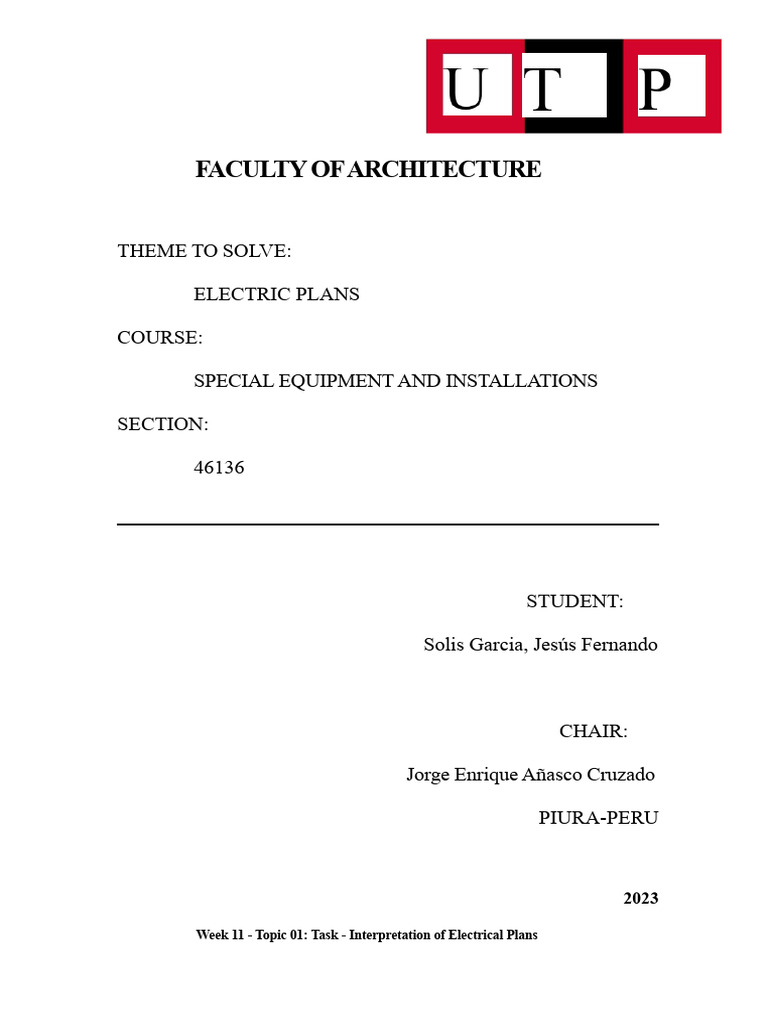 Week 11 - Topic 01 Assignment - Interpretation of Electrical Plans ...