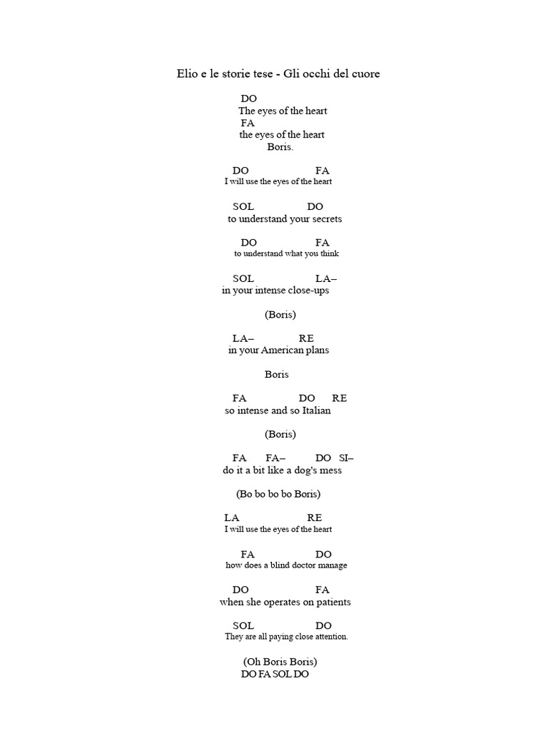 Elio and the Tese Stories - The Eyes of the Heart sheet music | PDF