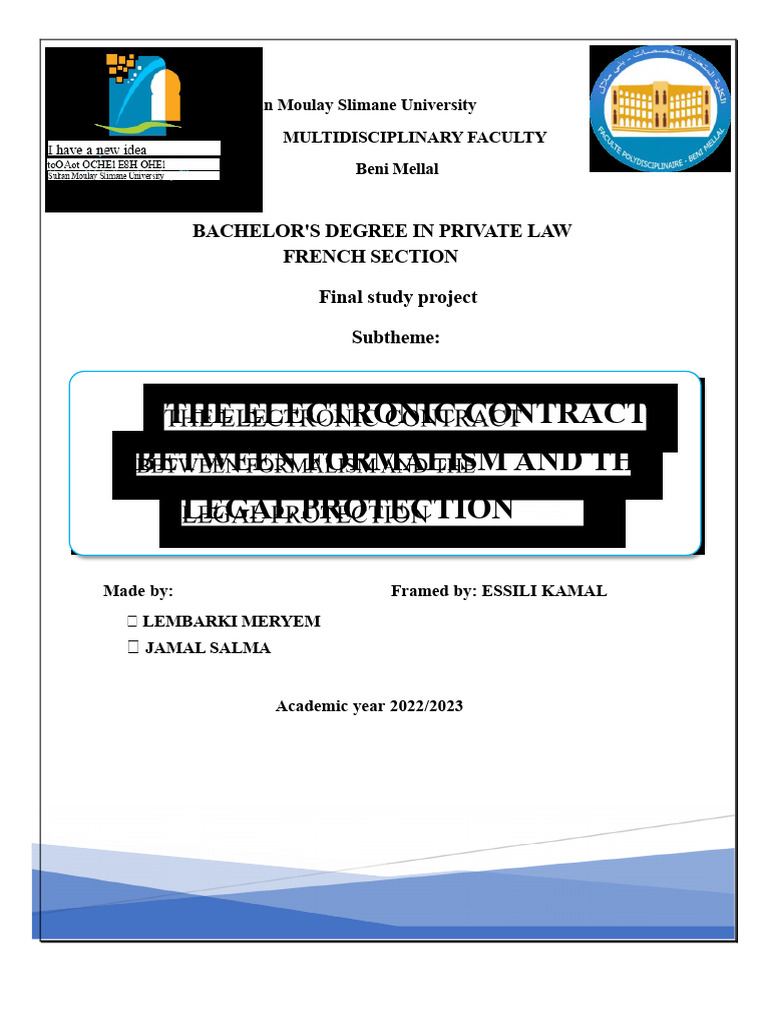 The Electronic Contract Between Formalism and Legal Protection (1 ...