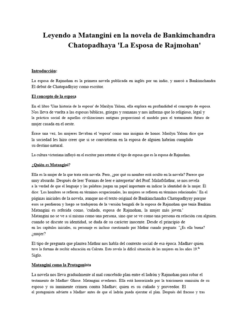 La Esposa de Rajmohan | PDF | Amor | Mujer