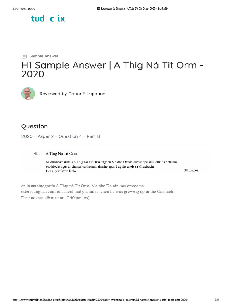 Análisis de "A Thig Ná Tit Orm" | PDF | Escuelas