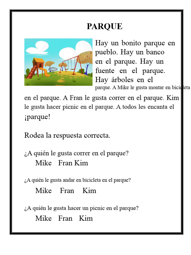 Comprensión de Lectura de Primer Grado (Nuevo Conjunto) | PDF