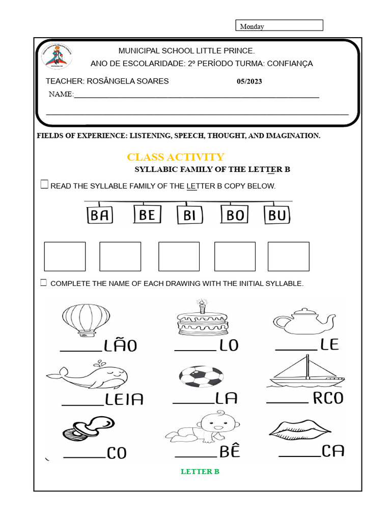 Activities May - Week 4 - Review Family of b, Letter c, and Syllabic ...
