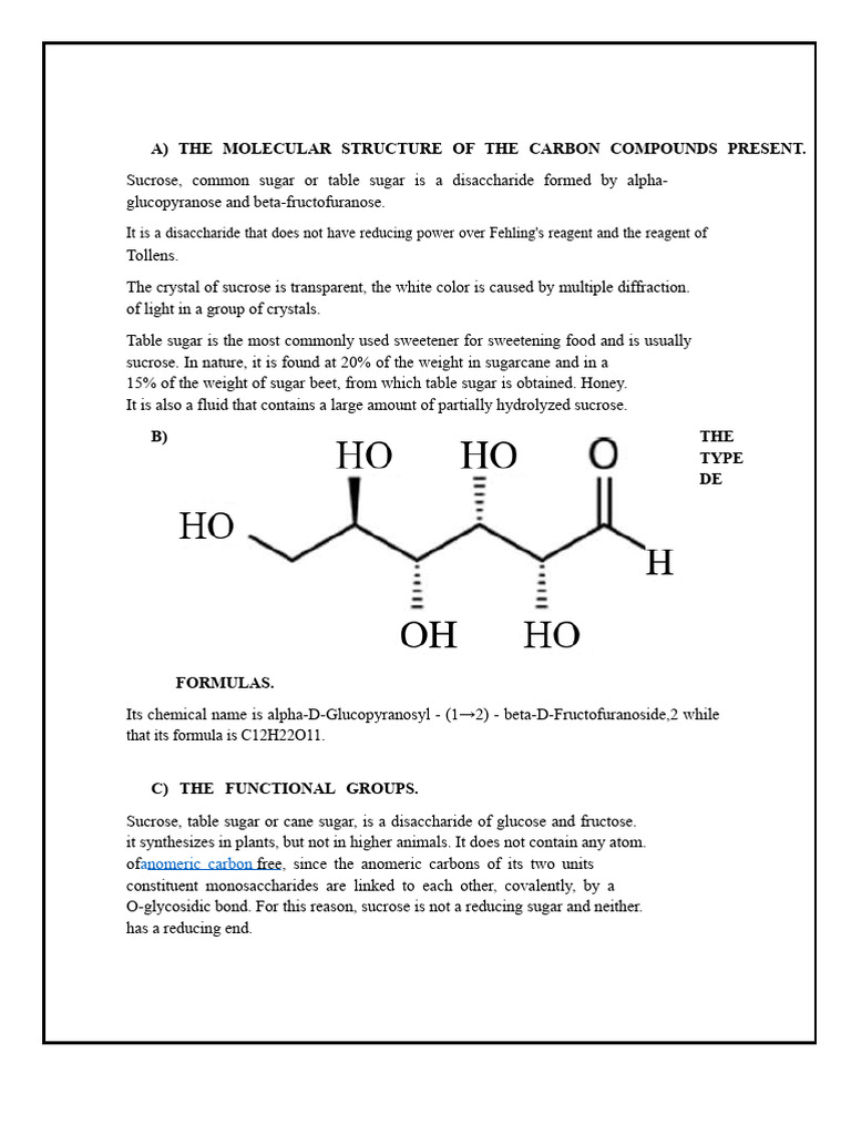 molecular structure | PDF | Sucrose | Fructose