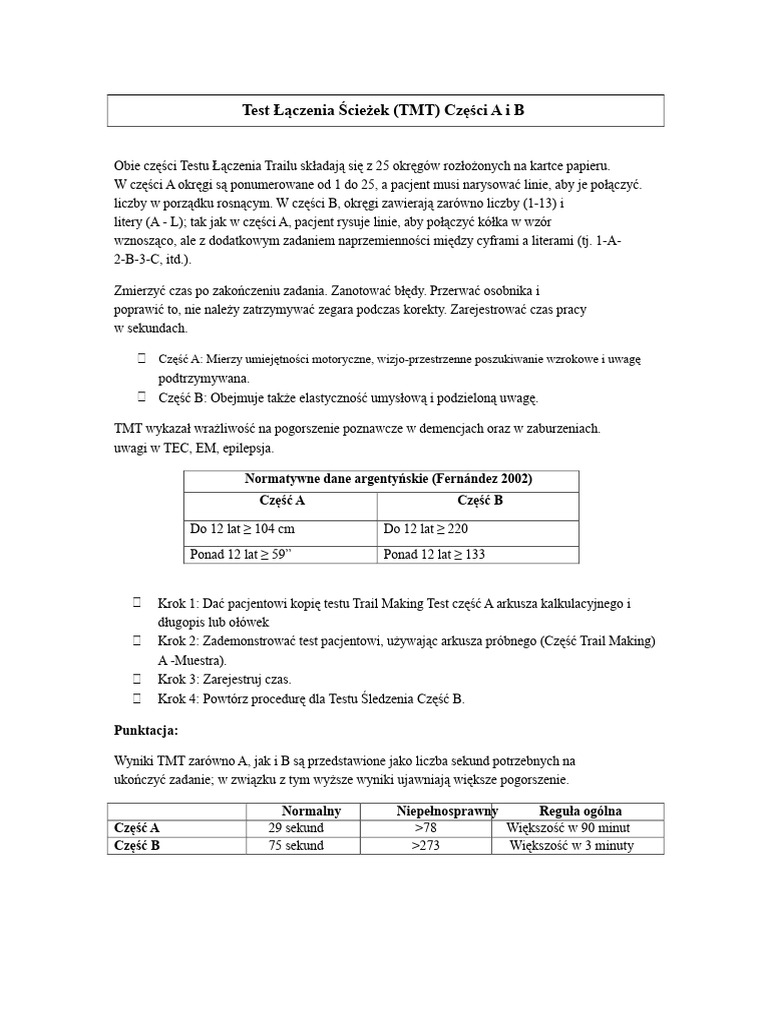 Test de Trazo TMT | PDF