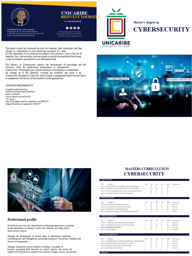 Cybersecurity - Brochure Unicaribe | PDF | Computer Security | Security