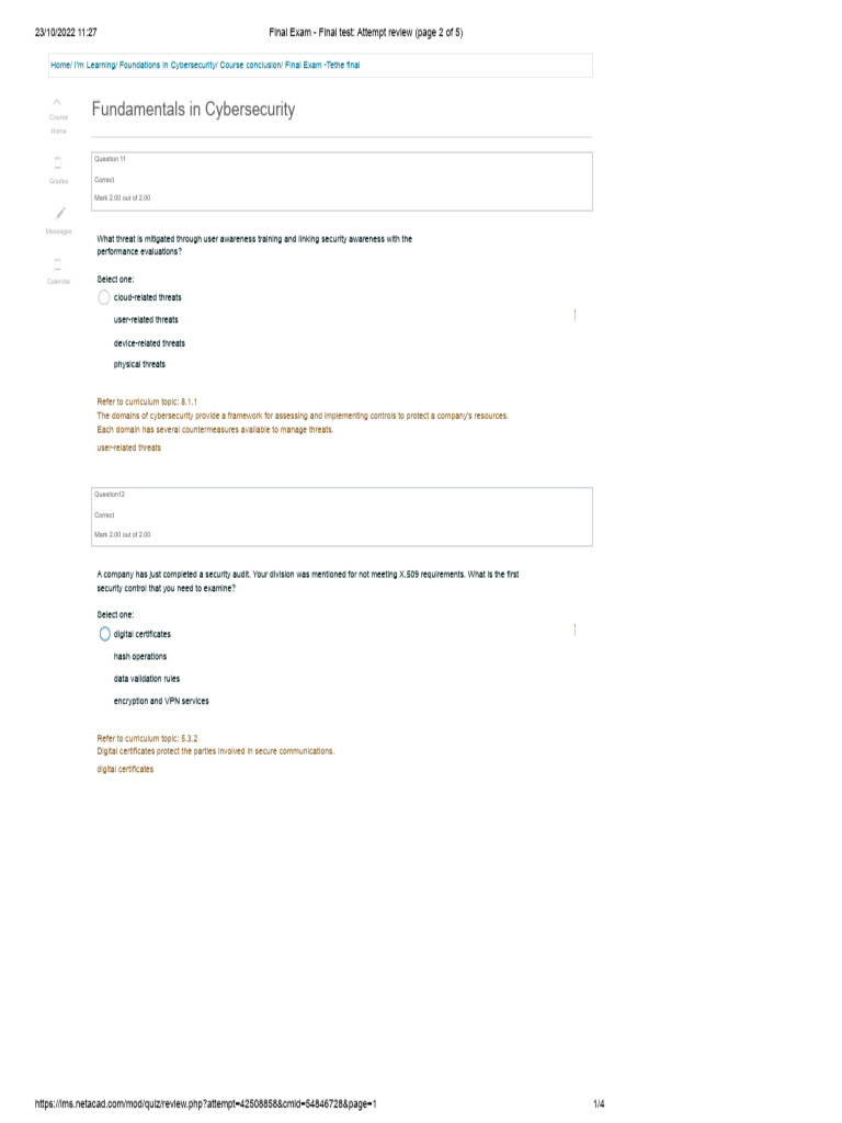 Final Exam - Final Test (Page 2 of 5) | PDF | Security | Computer Security